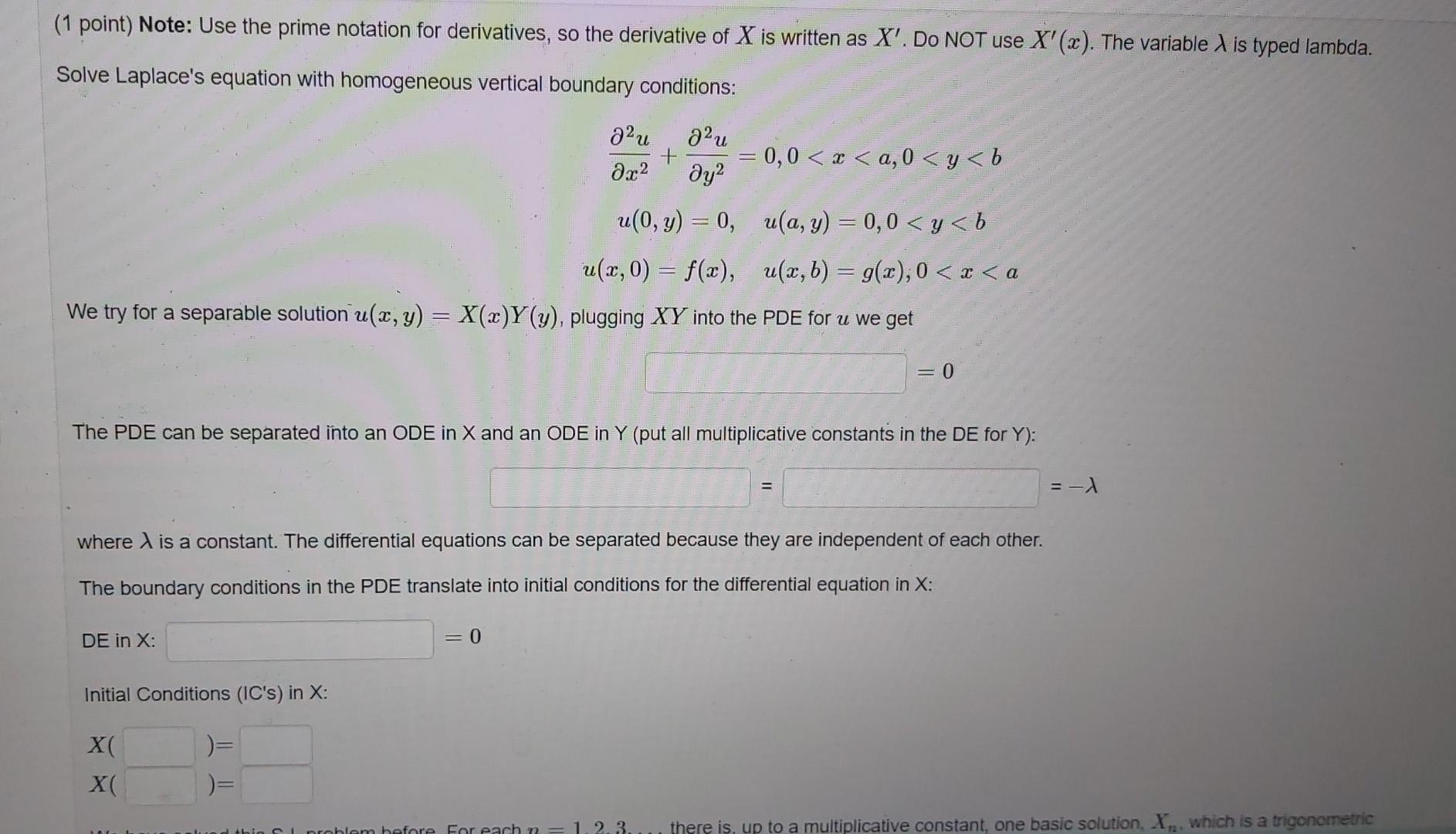 Solved (1 point) Note: Use the prime notation for | Chegg.com