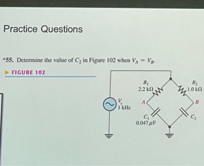 Solved Practice Questions *55. Determine the value of C2 in | Chegg.com