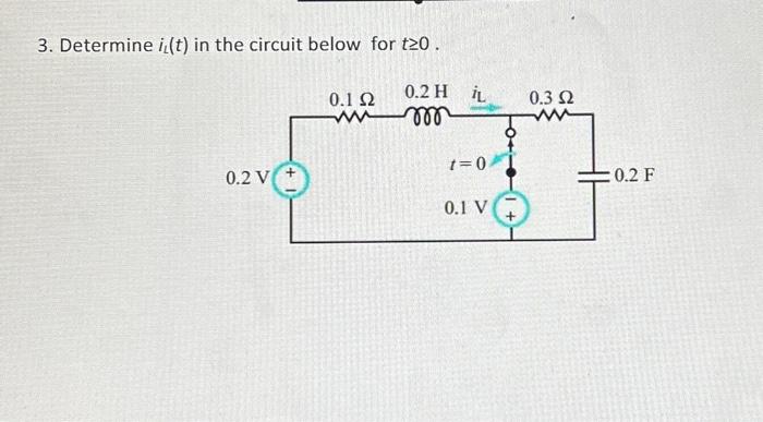 Solved 3. Determine iL(t) in the circuit below for t≥0. | Chegg.com
