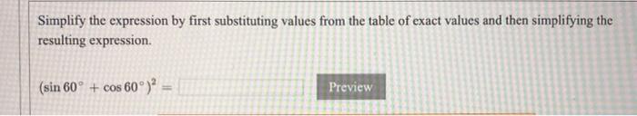 Solved Simplify the expression by first substituting values | Chegg.com