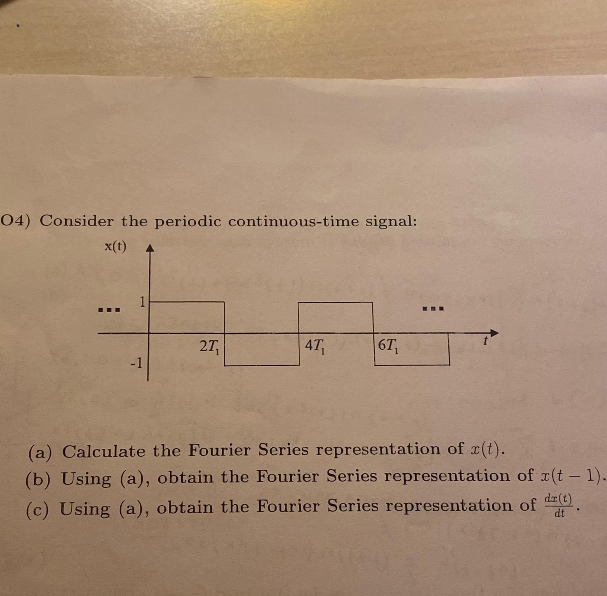 Solved O4) ﻿Consider the periodic continuous-time signal:(a) | Chegg.com
