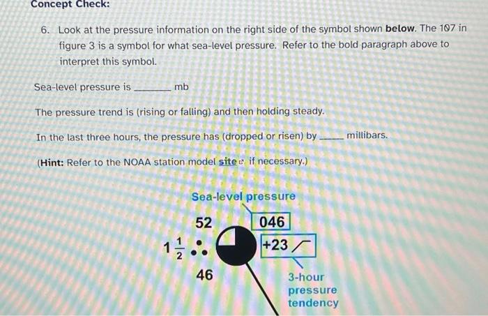 Solved Concept Check: 6. Look at the pressure information on | Chegg.com