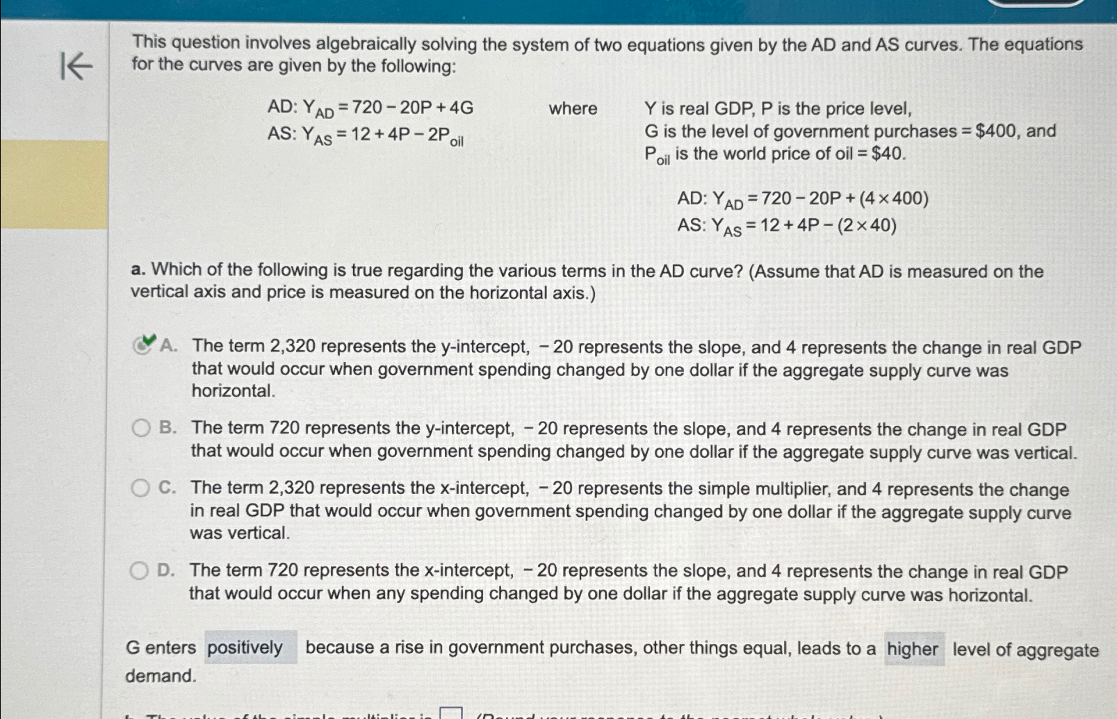 Solved This question involves algebraically solving the | Chegg.com