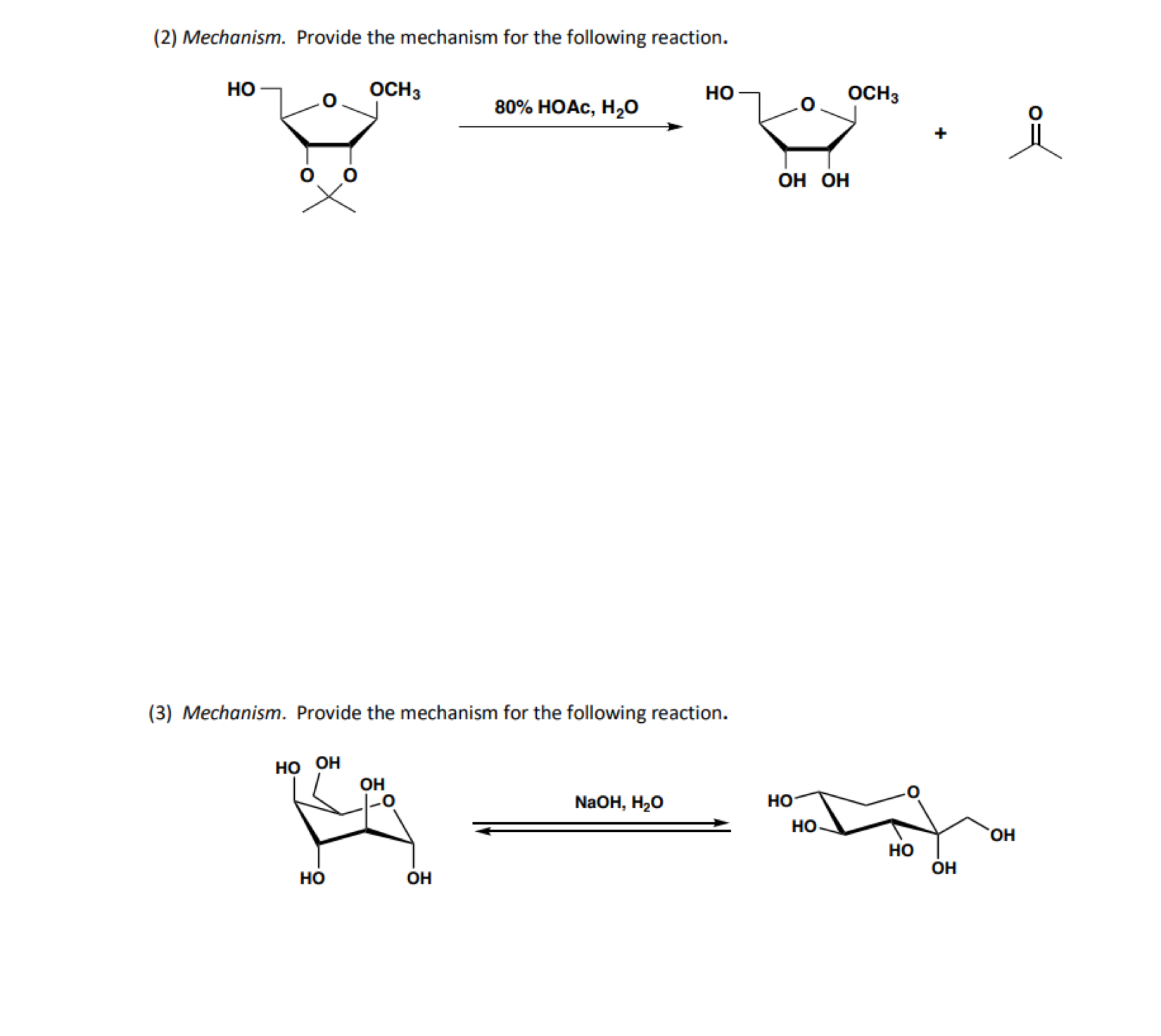Solved (2) ﻿Mechanism. Provide the mechanism for the | Chegg.com