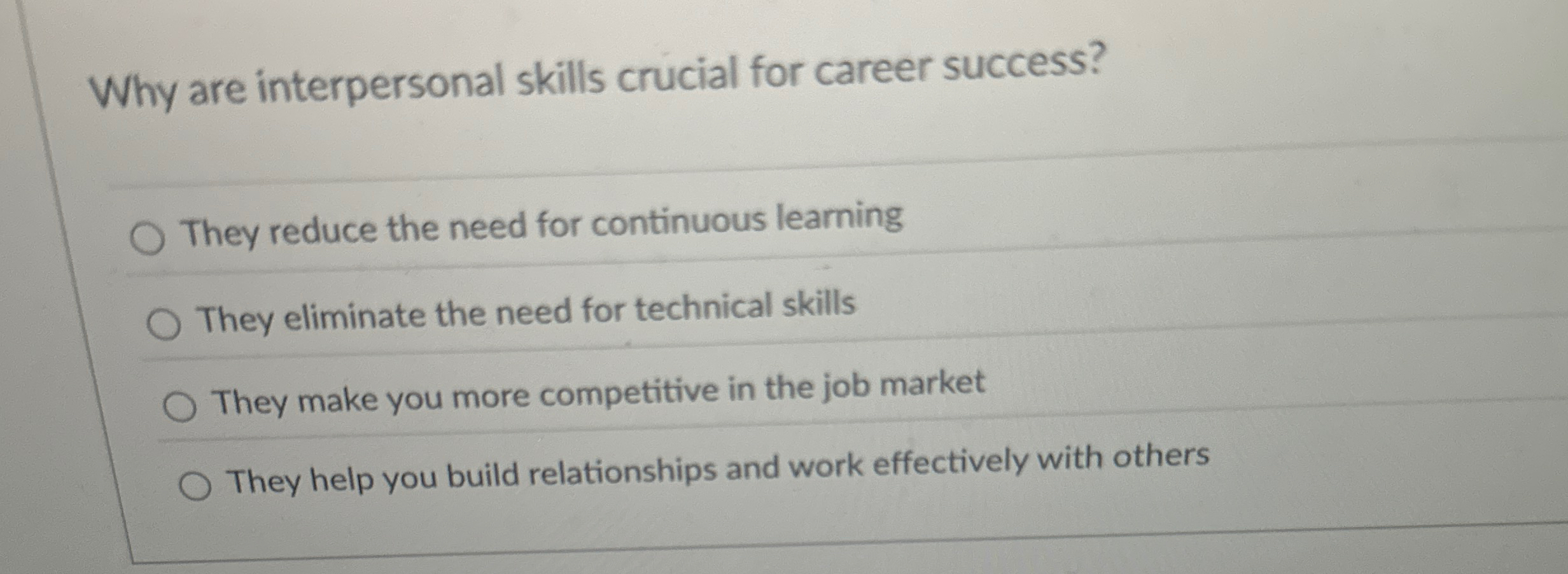 Solved Why are interpersonal skills crucial for career | Chegg.com
