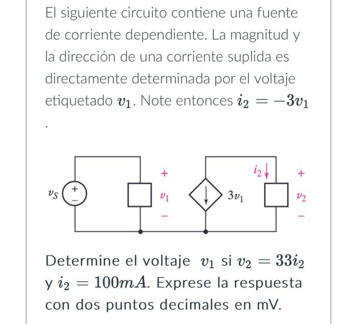 Solved El siguiente circuito contiene una fuente de | Chegg.com