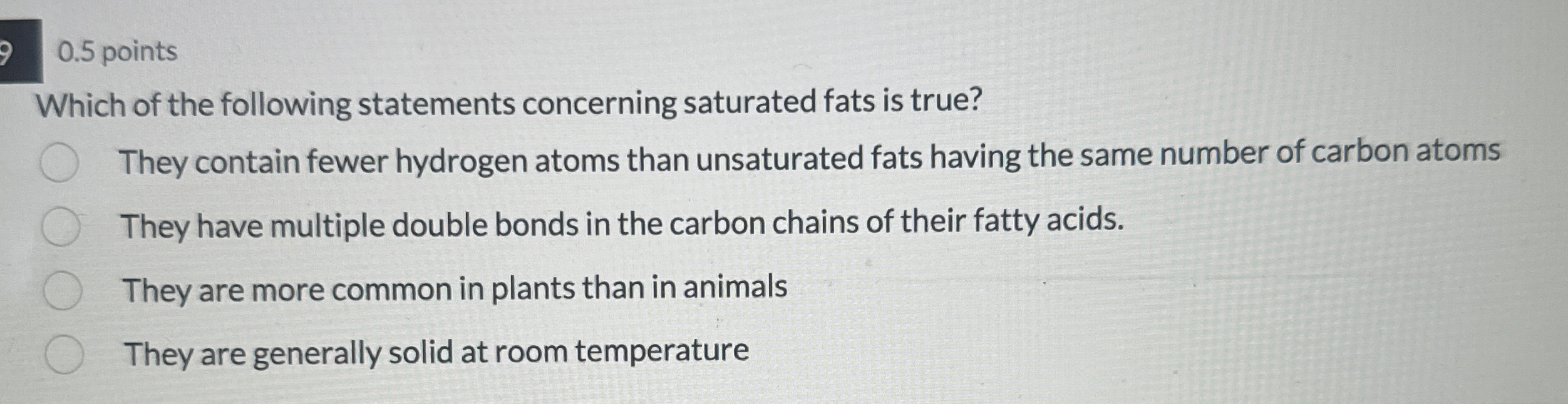 Solved 0.5 ﻿pointsWhich of the following statements | Chegg.com