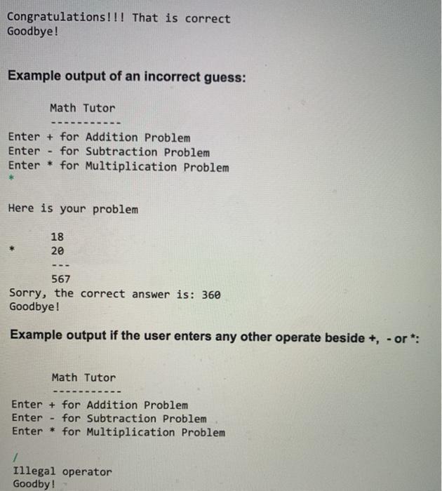 Solved Ch 4 Program 2: Math TutorEnhanced.java Please adhere | Chegg.com