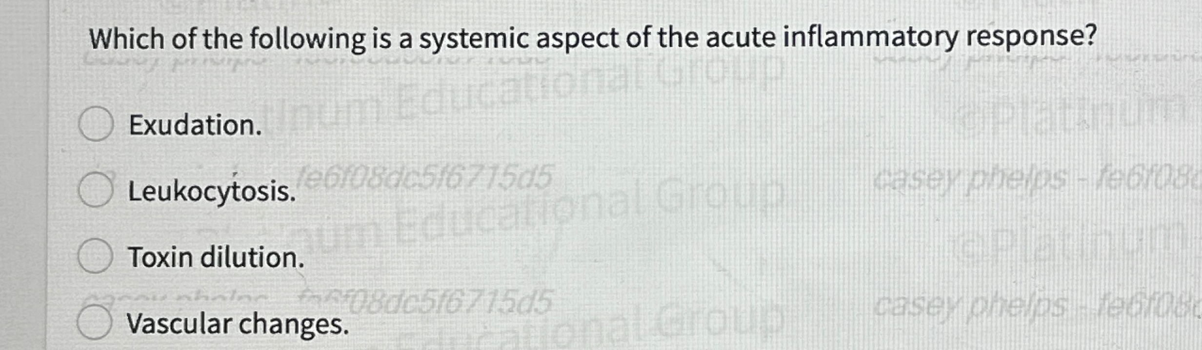 Solved Which of the following is a systemic aspect of the | Chegg.com