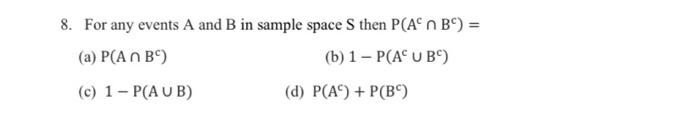 Solved 2. If A and B two independent events in sample space | Chegg.com