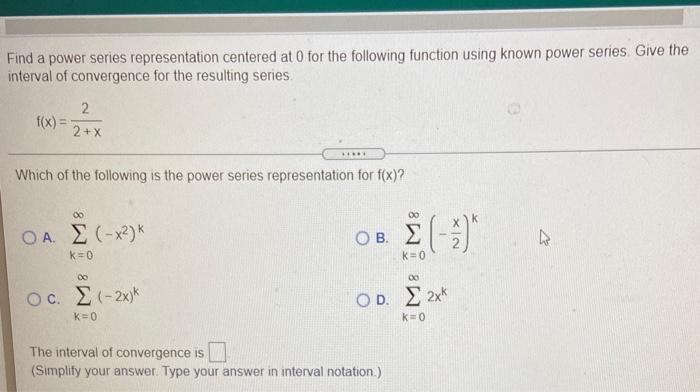 Solved Find a power series representation centered at 0 for | Chegg.com