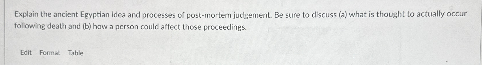 Solved Explain the ancient Egyptian idea and processes of | Chegg.com