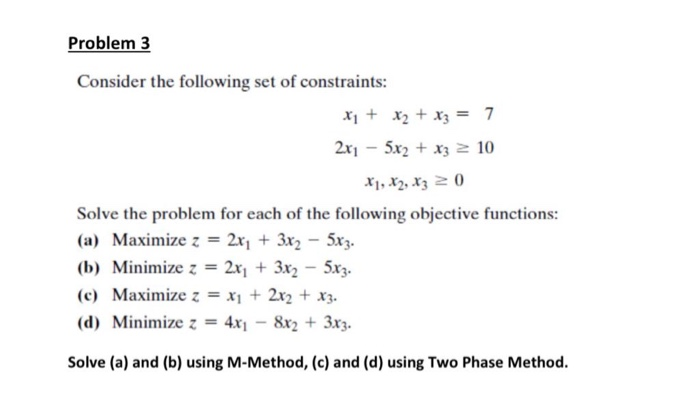 Solved Problem 3 Consider the following set of constraints: | Chegg.com