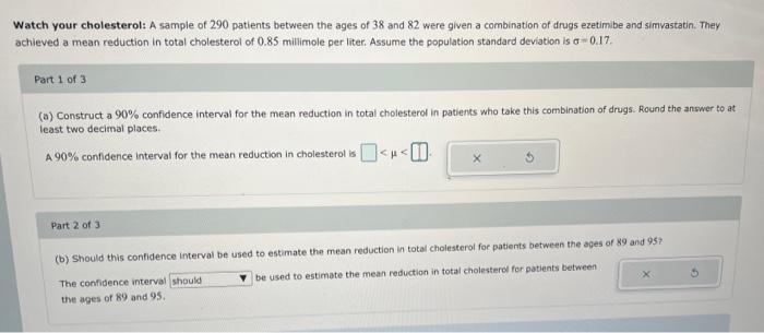 Solved Watch your cholesterol: A sample of 290 patients | Chegg.com