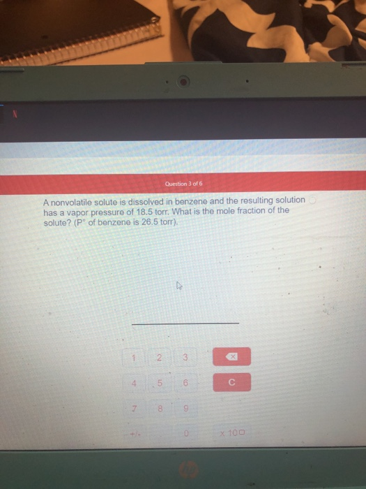 Solved Question 3 of 6 A nonvolatile solute is dissolved in | Chegg.com