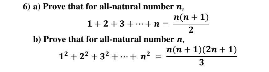 Solved a) ﻿Prove that for all-natural number | Chegg.com