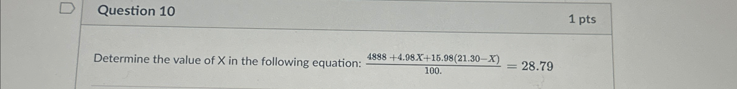 Question 101 ﻿ptsDetermine the value of x ﻿in the | Chegg.com