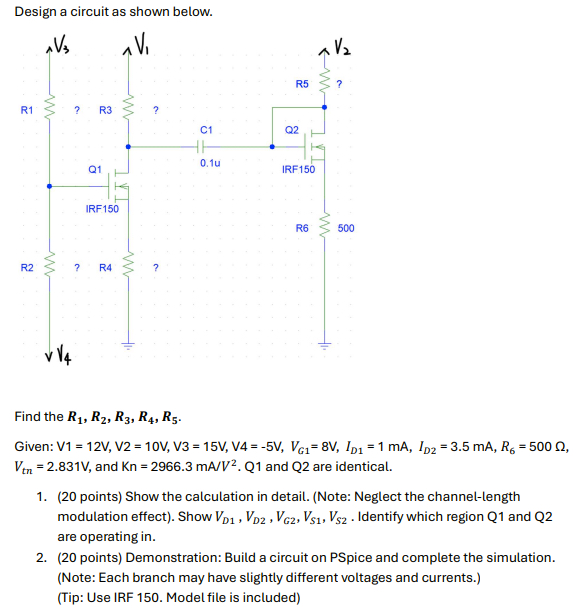 Solved Need help with problem 2 ﻿using PSpice to complete | Chegg.com
