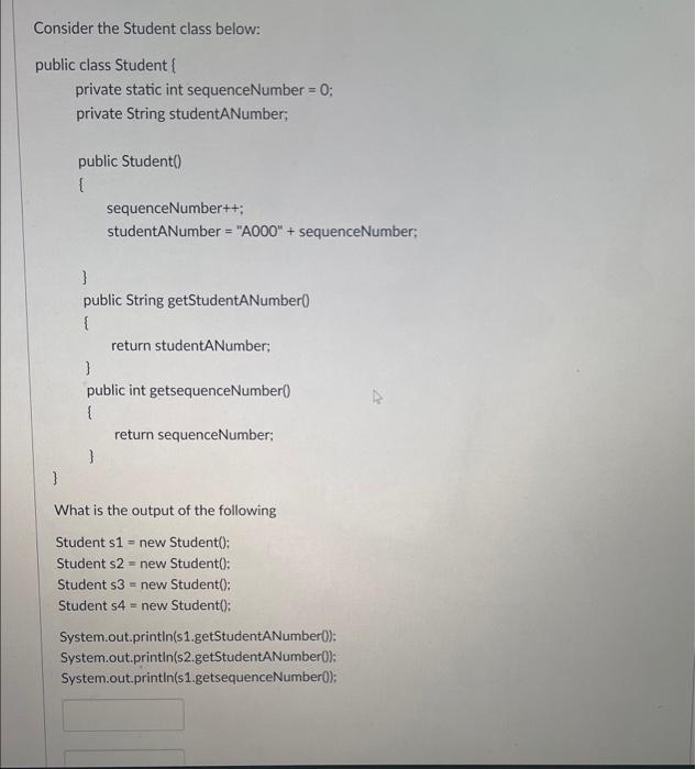 Solved Consider the Student class below: public class | Chegg.com