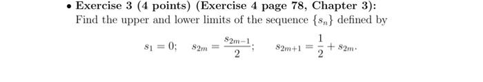 Solved Exercise 3 (4 points) (Exercise 4 page 78 , Chapter 3 | Chegg.com