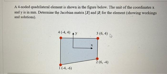 Solved A 4-noded quadrilateral element is shown in the | Chegg.com