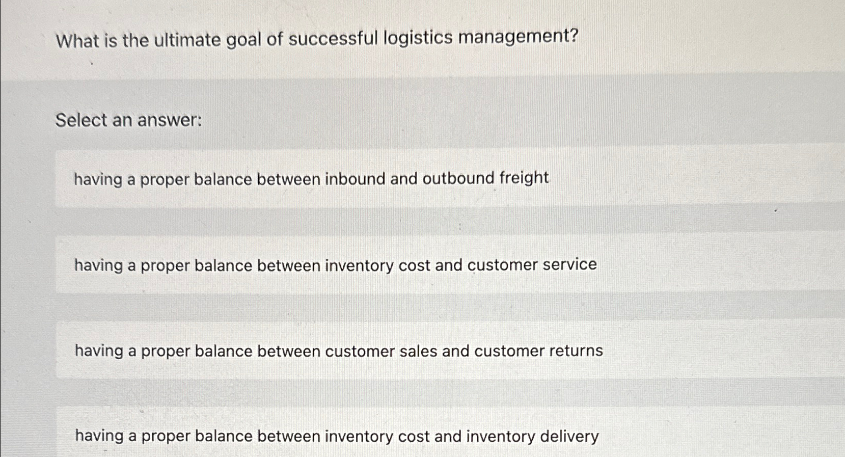 Solved What is the ultimate goal of successful logistics | Chegg.com