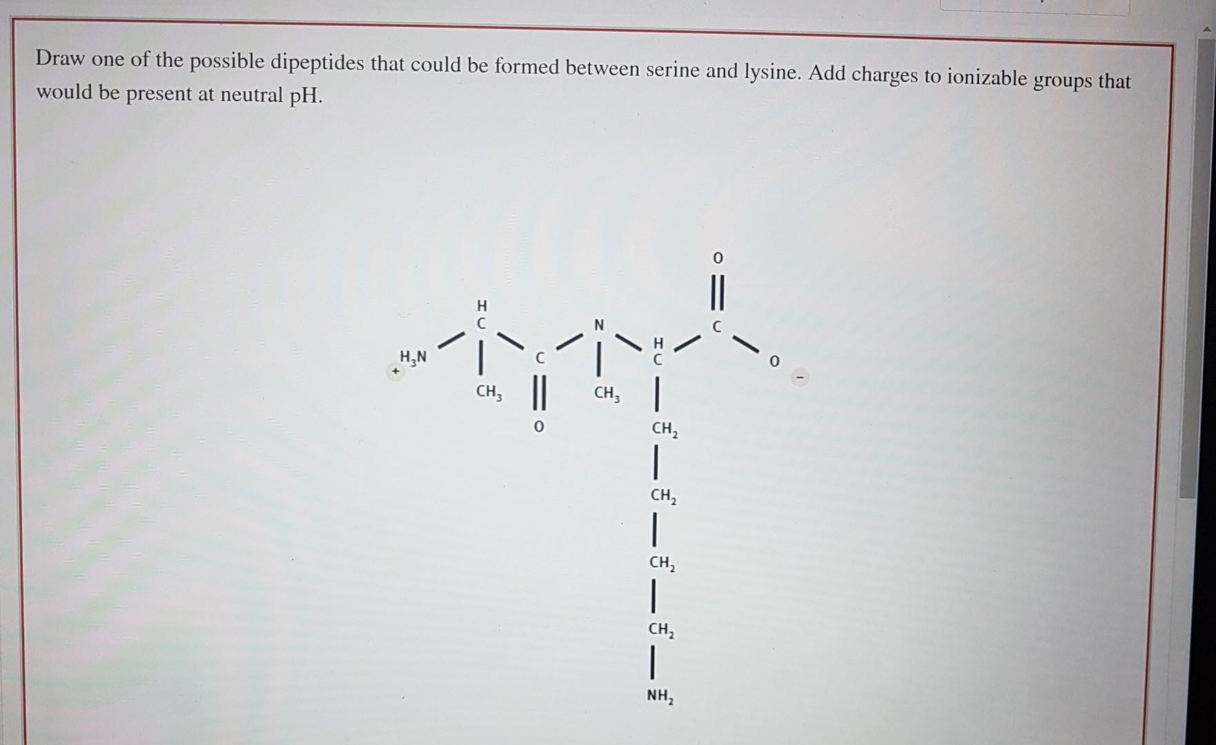 Solved Draw one of the possible dipeptides that could be | Chegg.com