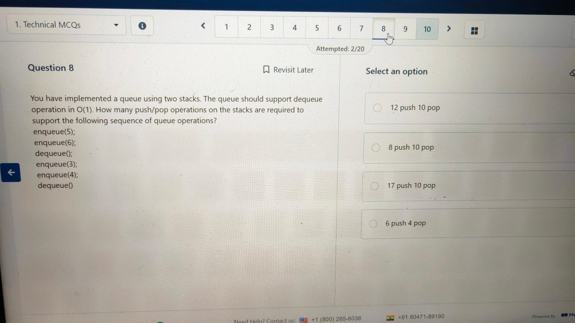 Solved Question 5 W Revisit Later Select an option Provide a | Chegg.com