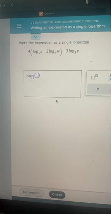 Solved Write the expression as a single logarithm. | Chegg.com