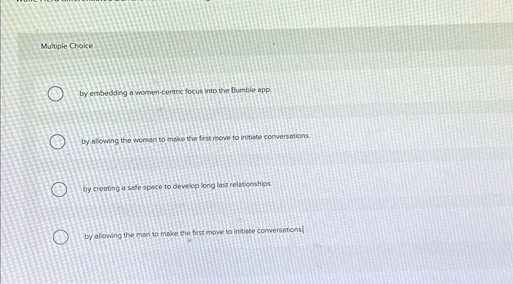 Solved Multiple Choiceby embedding a women-centric focus | Chegg.com