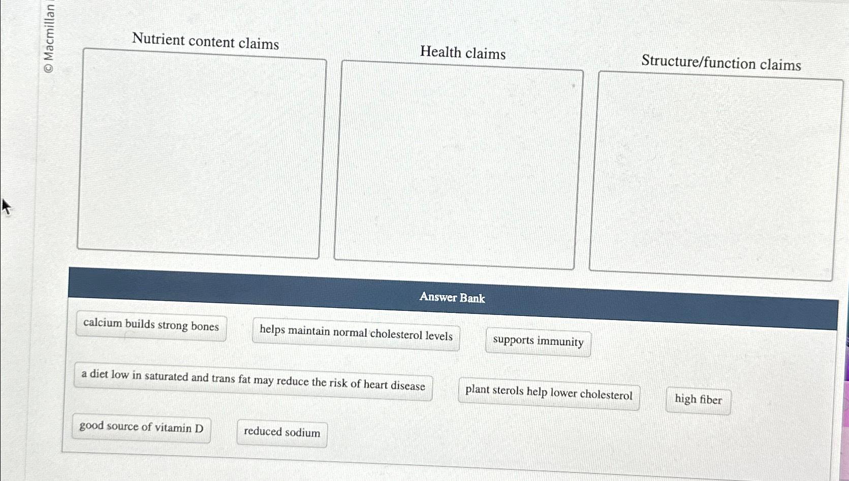 Solved Nutrient content claimsHealth | Chegg.com