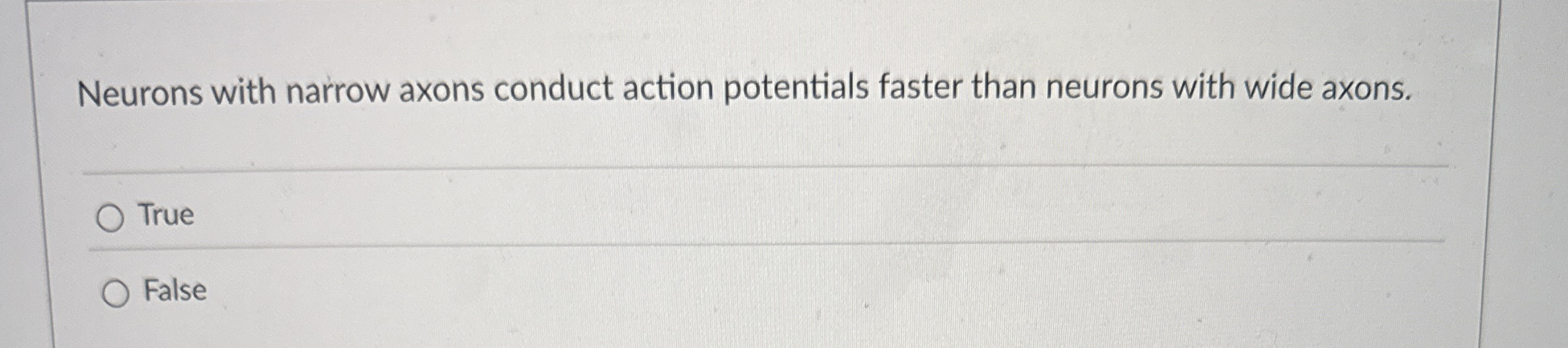 Solved Neurons with narrow axons conduct action potentials | Chegg.com