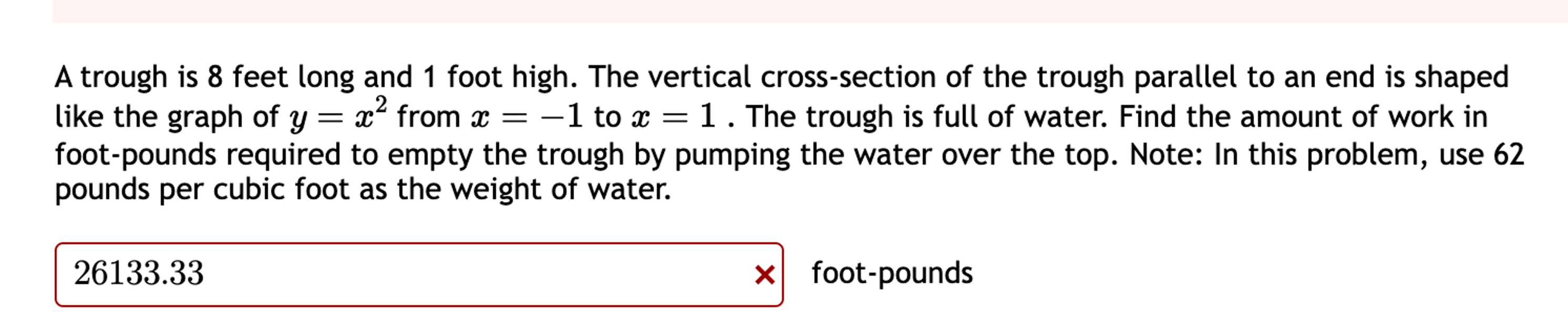 Solved A trough is 8 feet long and 1 foot high. The vertical | Chegg.com