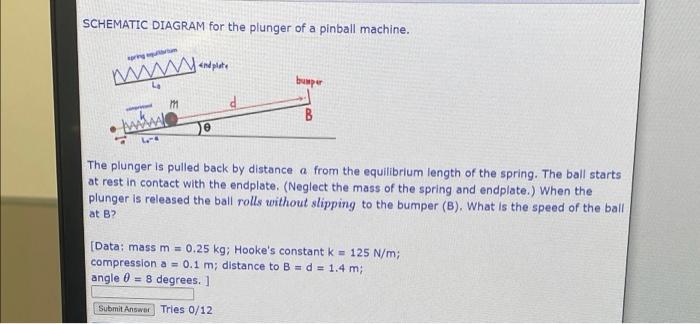 Solved SCHEMATIC DIAGRAM for the plunger of a pinball | Chegg.com