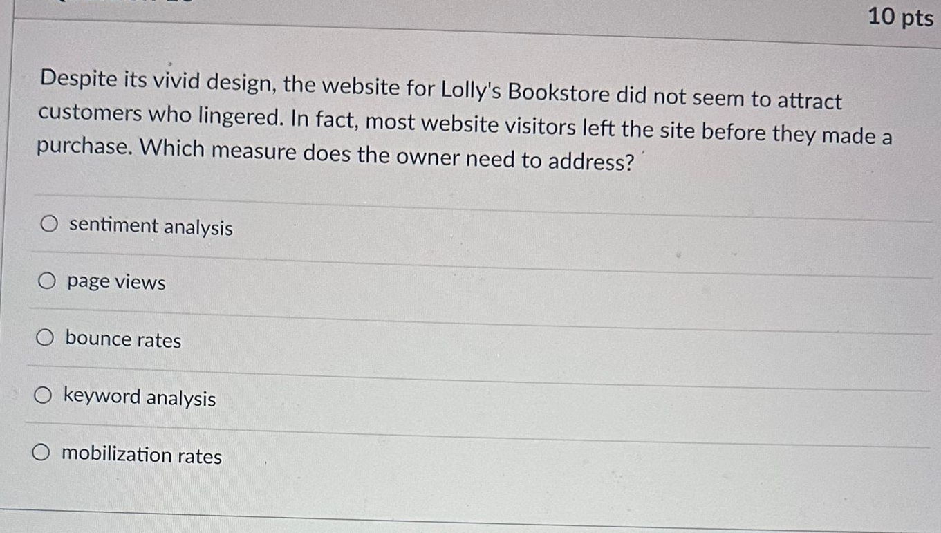 Solved 10ptsDespite its vivid design, the website for | Chegg.com