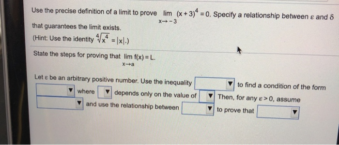Solved Use the precise definition of a limit to prove lim | Chegg.com