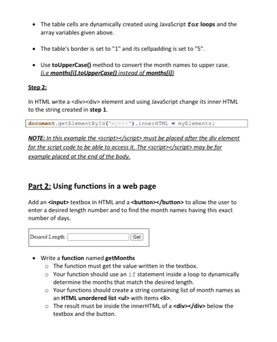 Solved Part 1 Create An Html File With The Following 4590