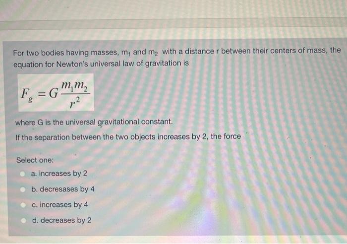 Solved For two bodies having masses, m, and m2 with a | Chegg.com