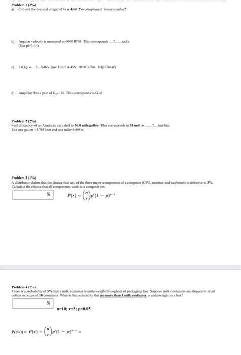 Solved Problem I 2% (U木s) pi=3.14) Froblem 2(2%) Uhe one | Chegg.com Solved Problem I 2% (U木s) pi=3.14) Froblem 2(2%) Uhe one | Chegg.com