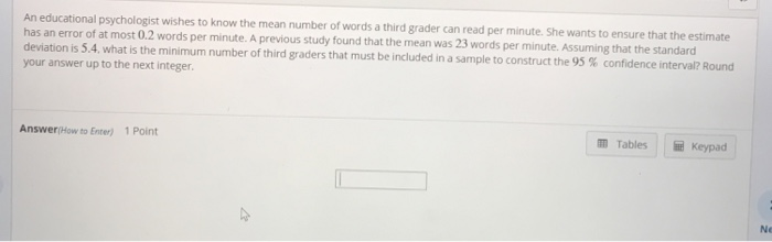 Solved An educational psychologist wishes to know the mean | Chegg.com Solved An educational psychologist wishes to know the mean | Chegg.com