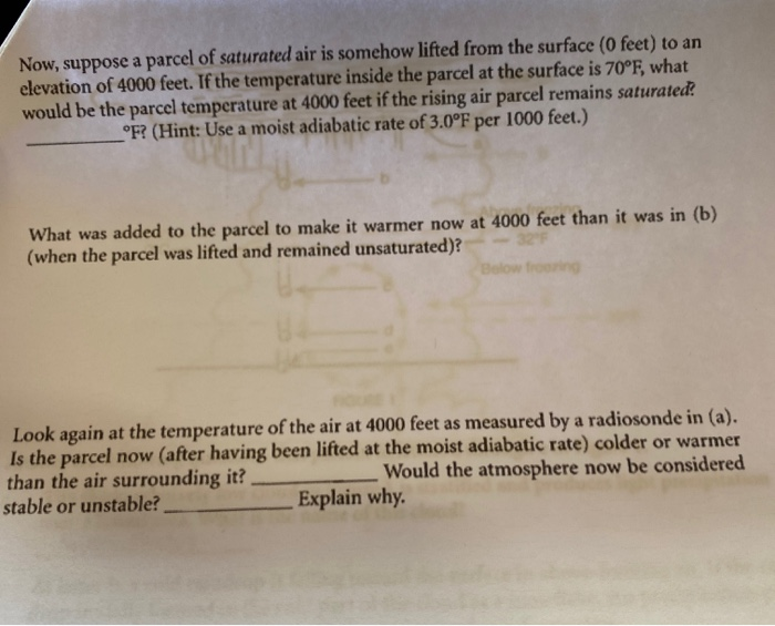 Solved Now, suppose a parcel of saturated air is somehow | Chegg.com