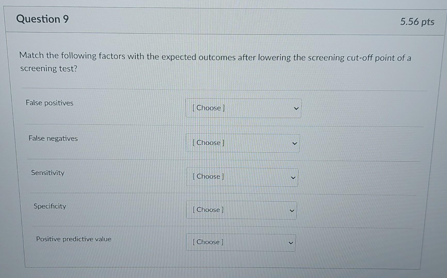 Match the following factors with the expected | Chegg.com
