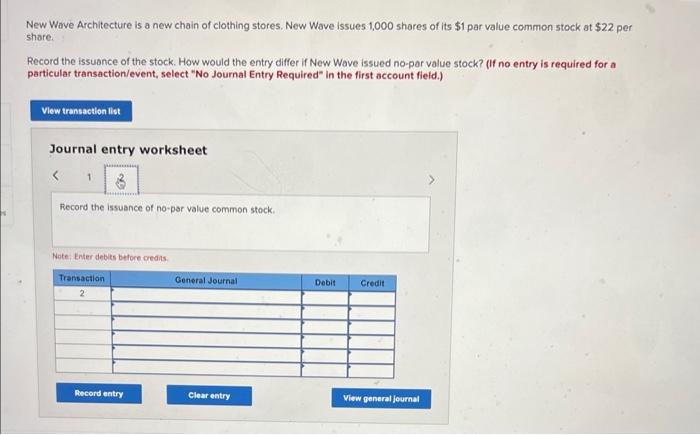Solved New Wave Architecture is a new chain of clothing | Chegg.com