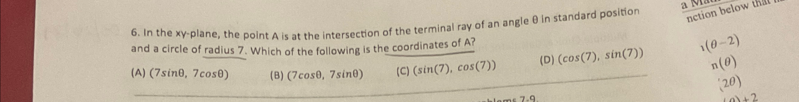 Solved In the xy-plane, the point A ﻿is at the intersection | Chegg.com
