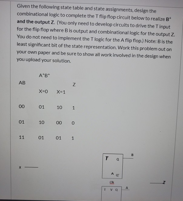 Solved Given the following state table and state | Chegg.com