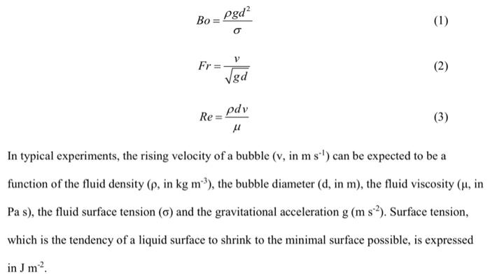 Solved Show that the Froude number is a function of the Bond | Chegg.com