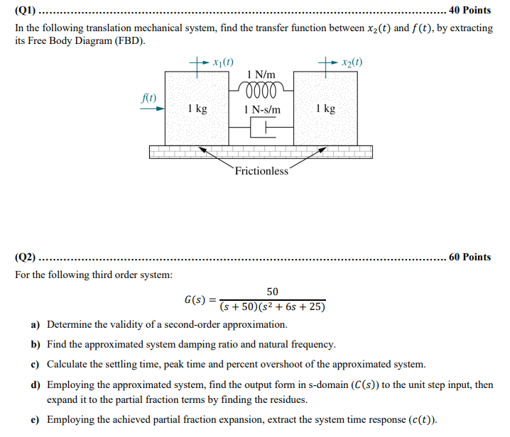 Solved (Q2)60 ﻿PointsFor the following third order | Chegg.com