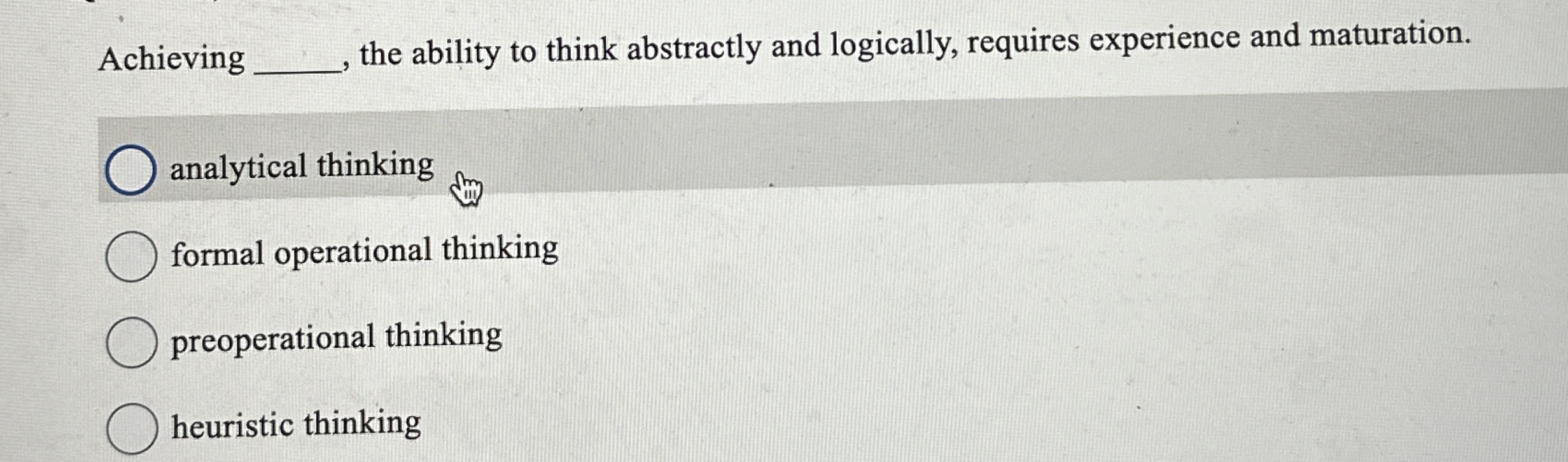 Solved Achieving q, ﻿the ability to think abstractly and | Chegg.com