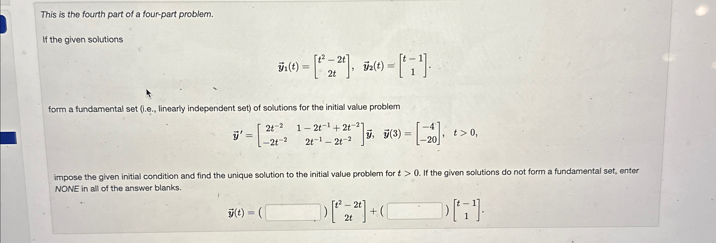 Solved This is the fourth part of a four-part problem.If the | Chegg.com