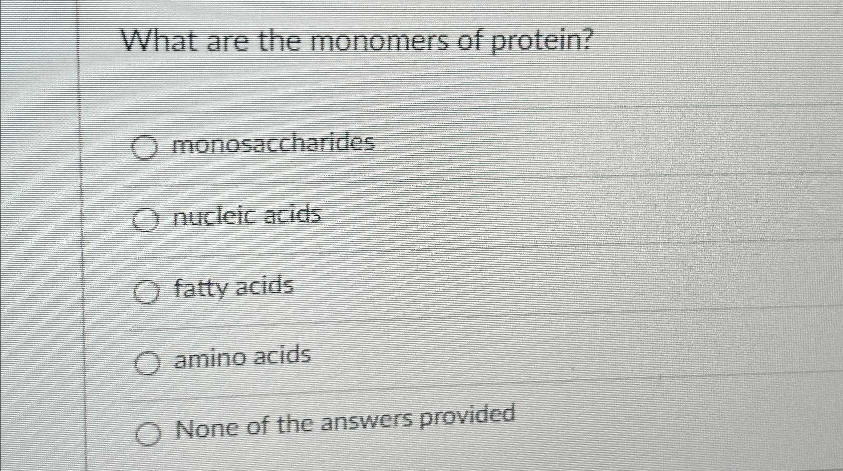 Solved What are the monomers of | Chegg.com